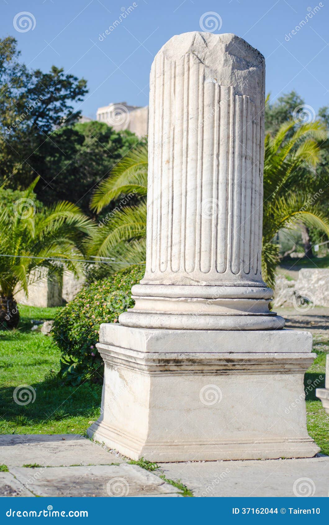 Marble Column Caryatid Isolated On A Black Background. Ancient Greek ...