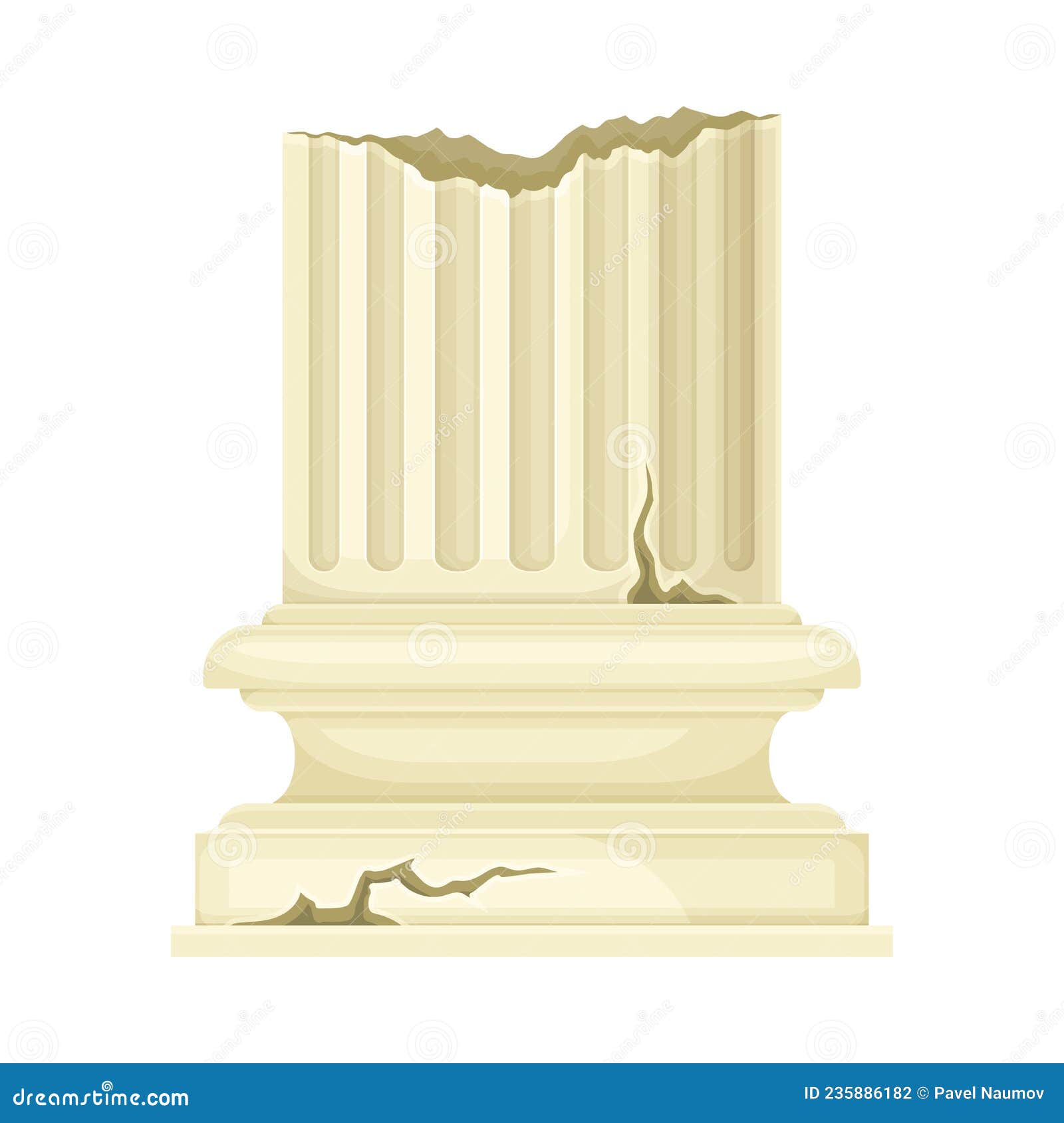 Marble Pillar Column Classic Greek Isolated Against White Background ...