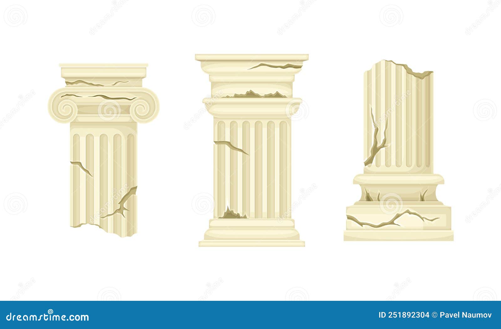 Broken Marble Pillars and Stone Column Ruins As Ancient Building ...