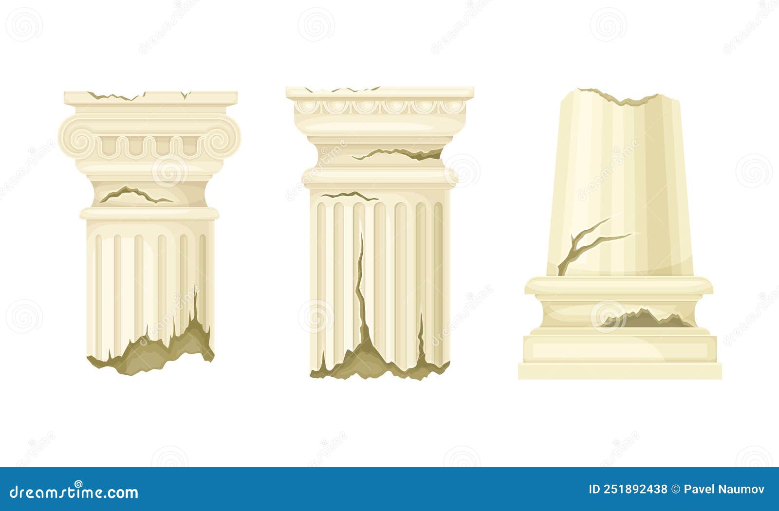 Broken Marble Pillars and Stone Column Ruins As Ancient Building ...