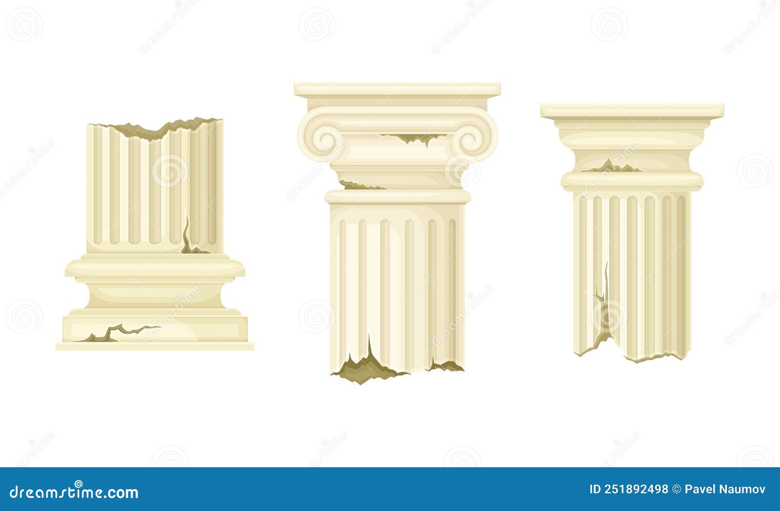 Broken Marble Pillars and Stone Column Ruins As Ancient Building ...