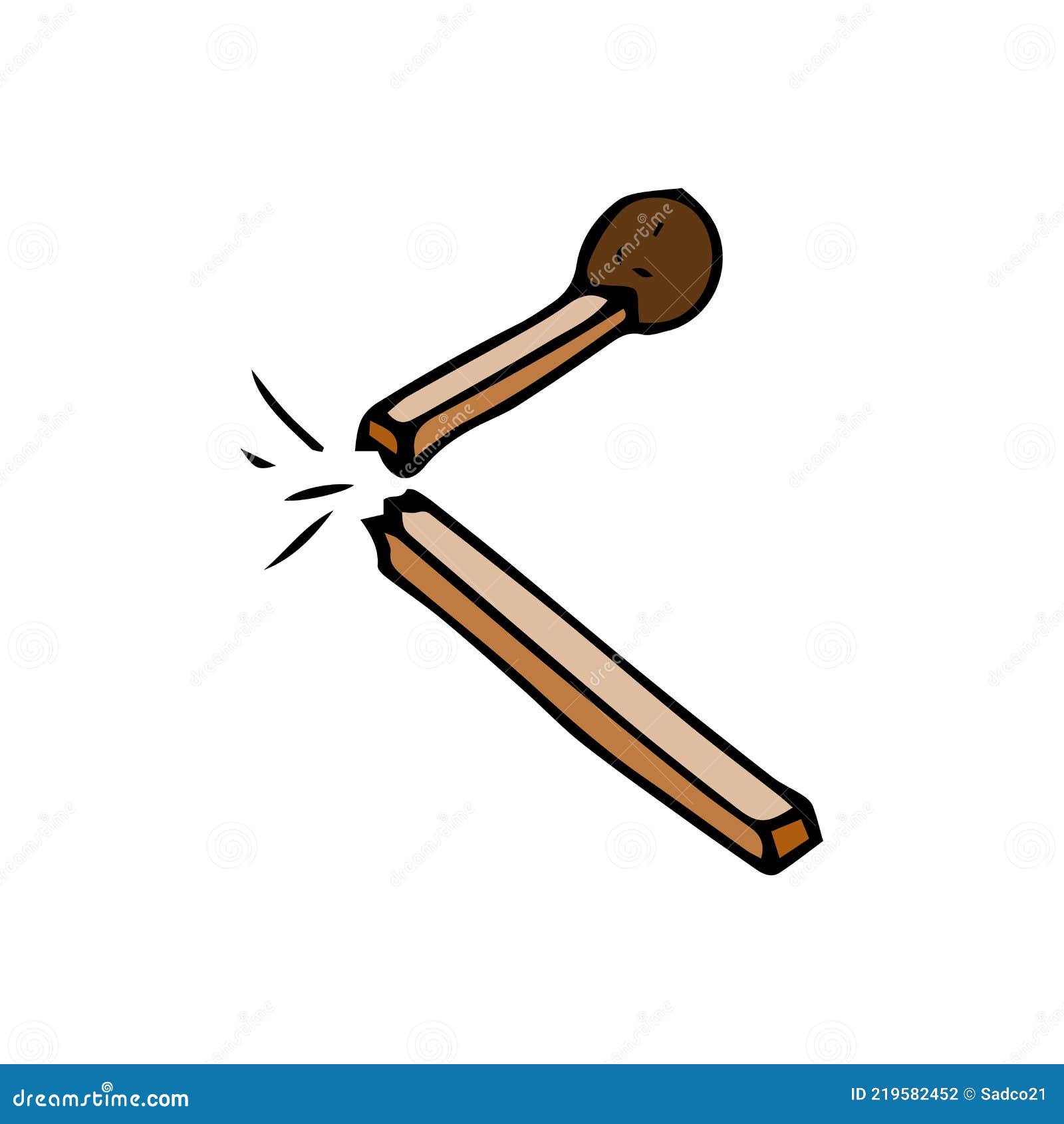 Broken match doodle stock vector. Illustration of background - 219582452