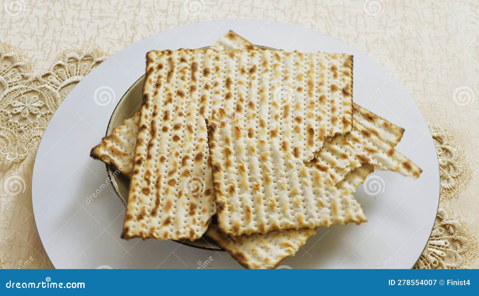 Broken Matzah on a Plate on the Table Rotates in a Circle Stock Video ...