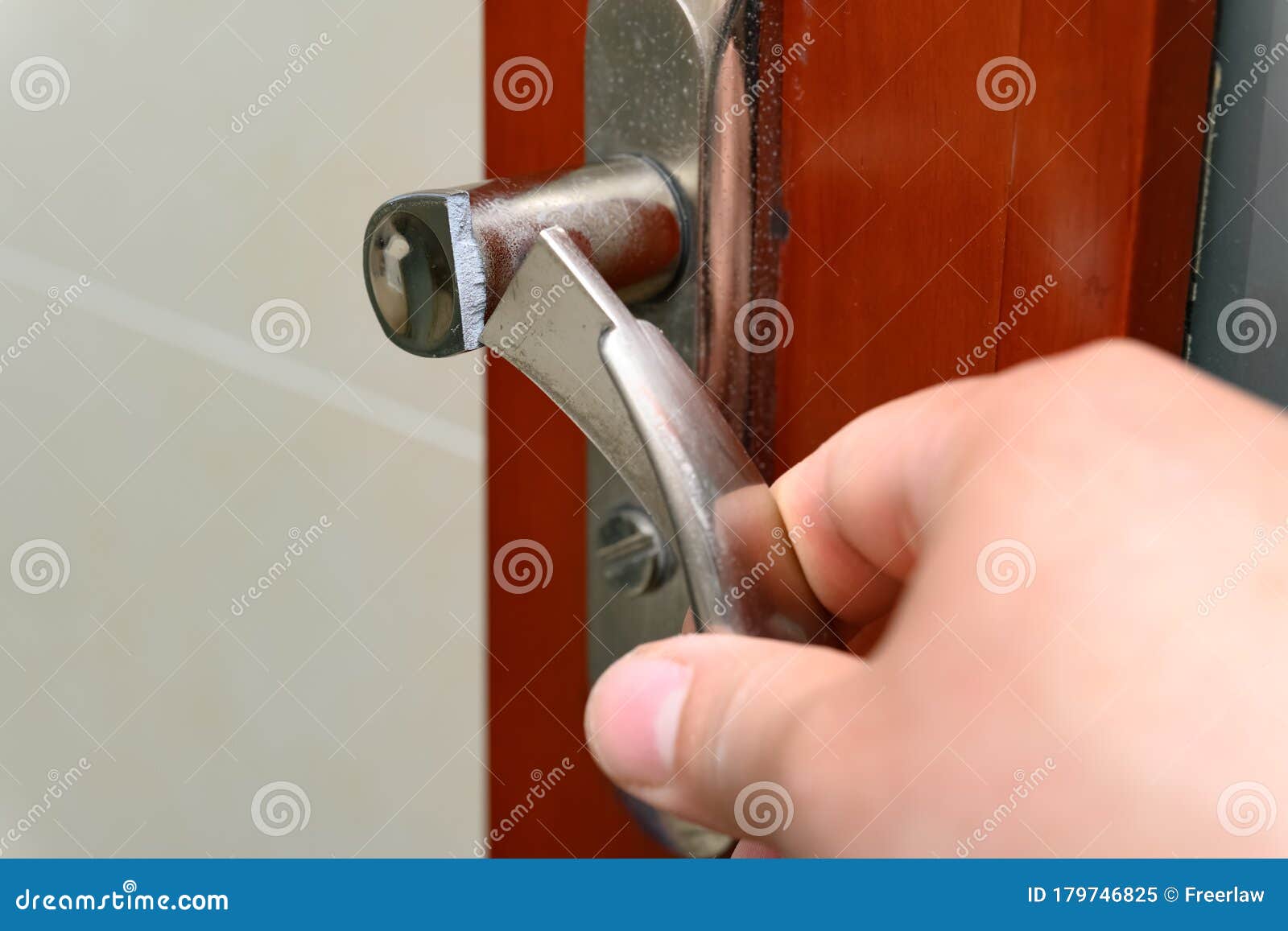 Broken Metal Lock on the Door Stock Image - Image of cracked, handle ...