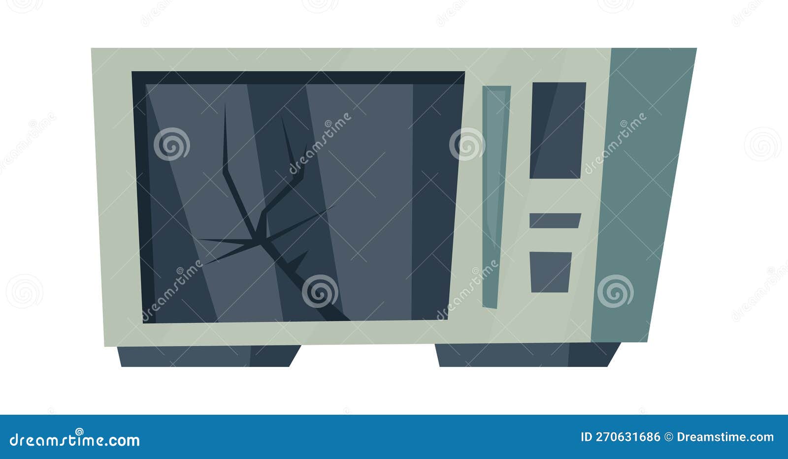 Broken Microwave Illustration Electronic Device Element Stock Vector ...