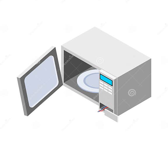 Broken Microwave Oven stock illustration. Illustration of problem ...