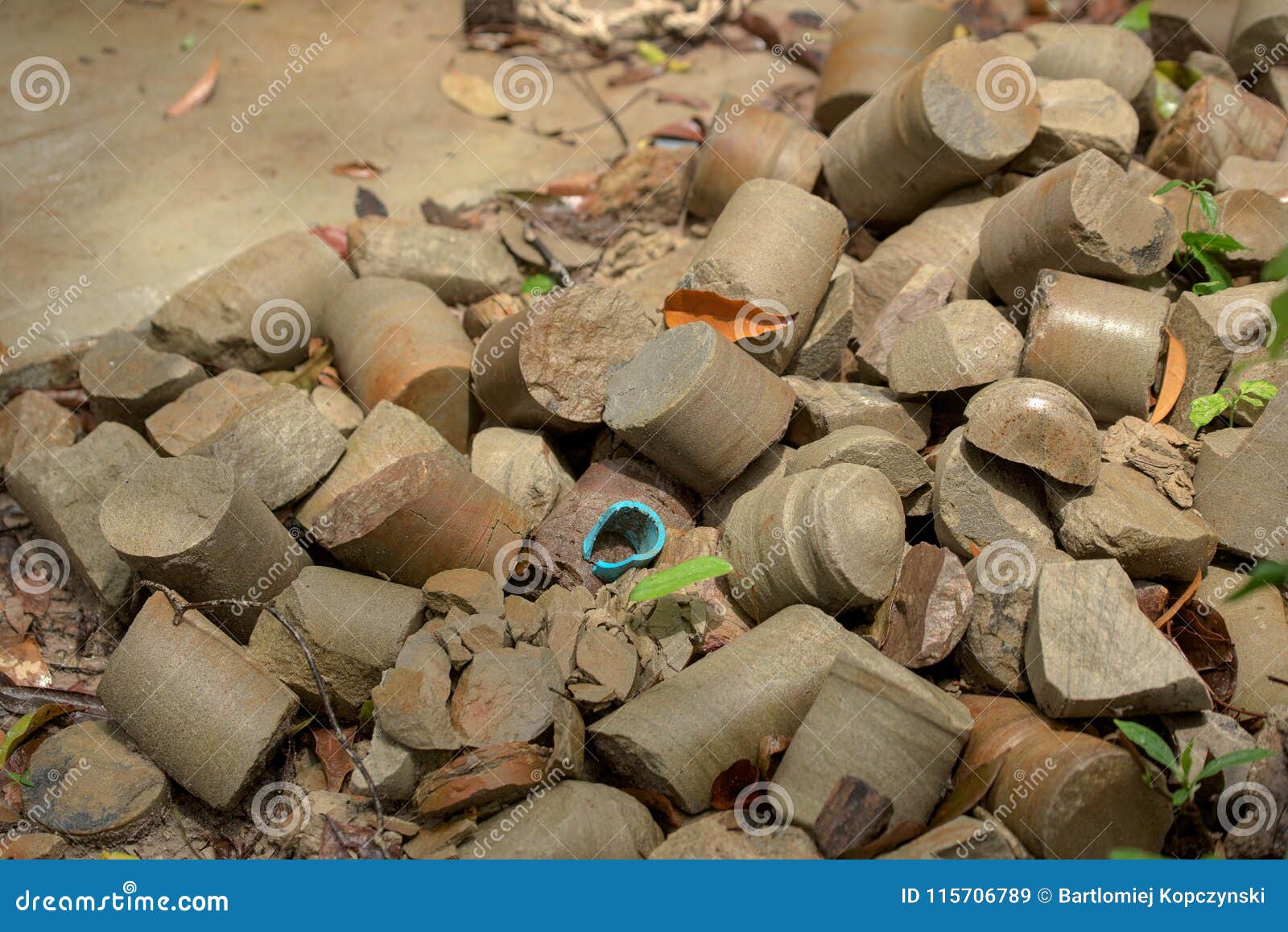 Broken Mining Core Samples on the Ground Stock Image - Image of boring ...