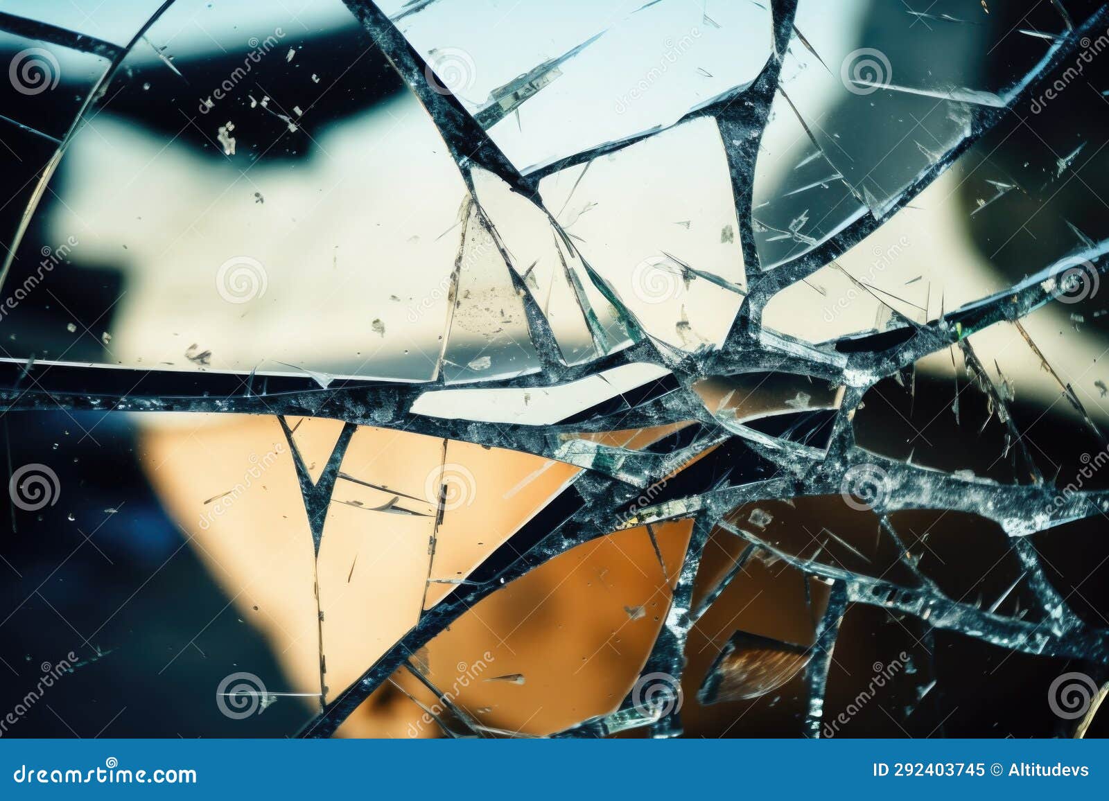 Broken Mirror with Different Reflections Stock Image - Image of surface ...