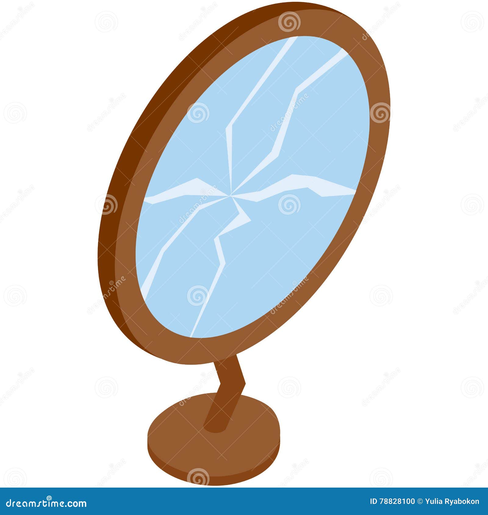 Broken Mirror Icon, Isometric 3d Style Stock Vector - Illustration of ...