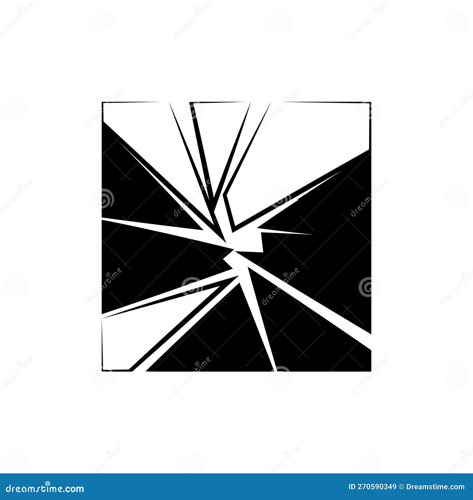 Broken mirror icon stock vector. Illustration of wreck - 270590349