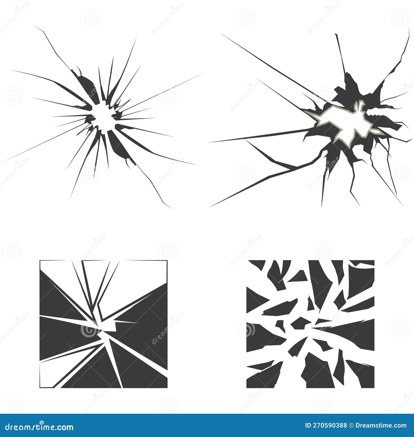 Broken mirror icon stock vector. Illustration of bizarre - 270590388