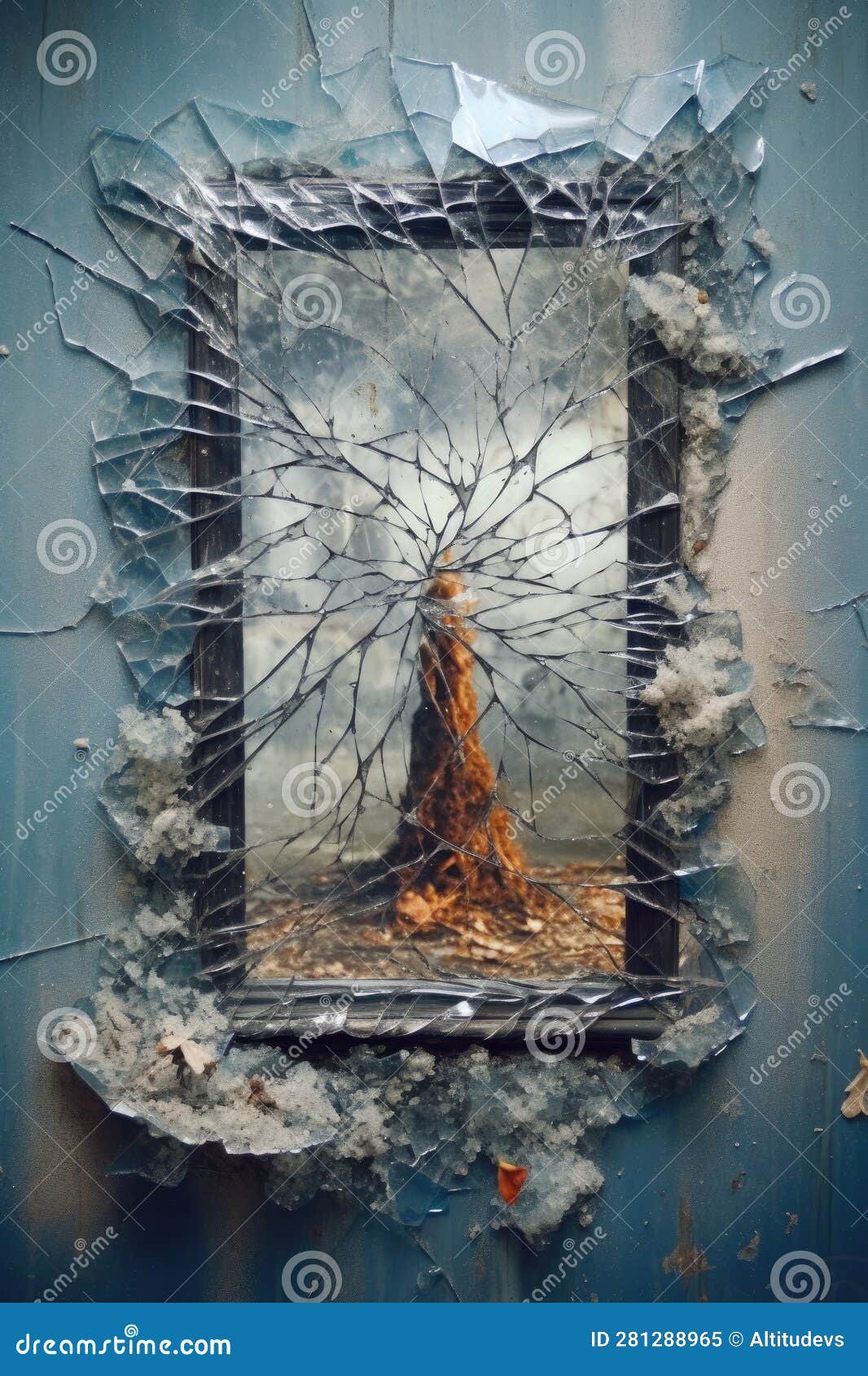 A Broken Mirror Mended, Representing Healing from Trauma Stock ...
