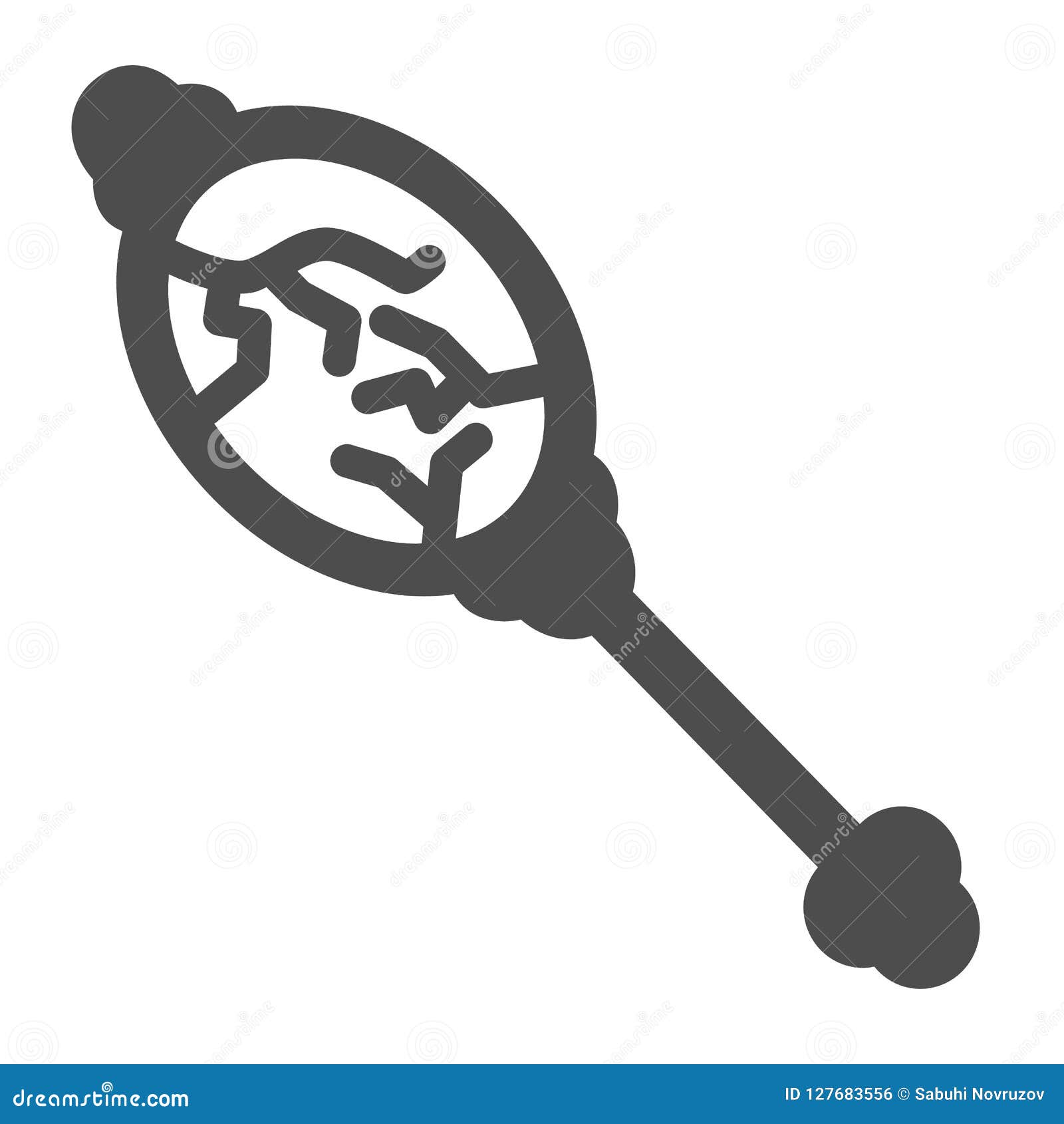 Broken Mirror Solid Icon. Hand Mirror Web Vector Illustration Isolated ...