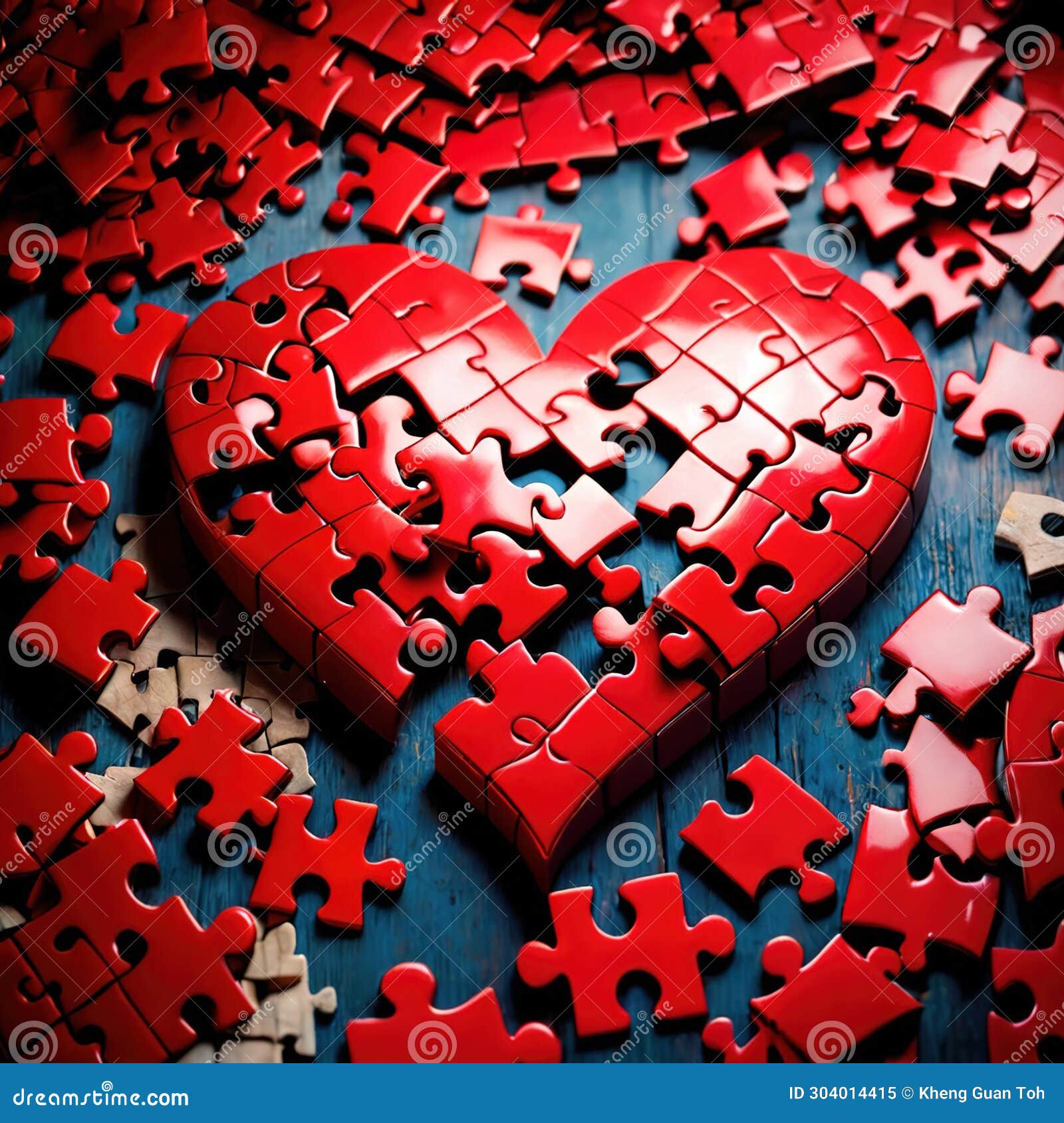 Broken Missing Pieces of Love Romance Puzzle, Shown with Jigsaw Stock ...