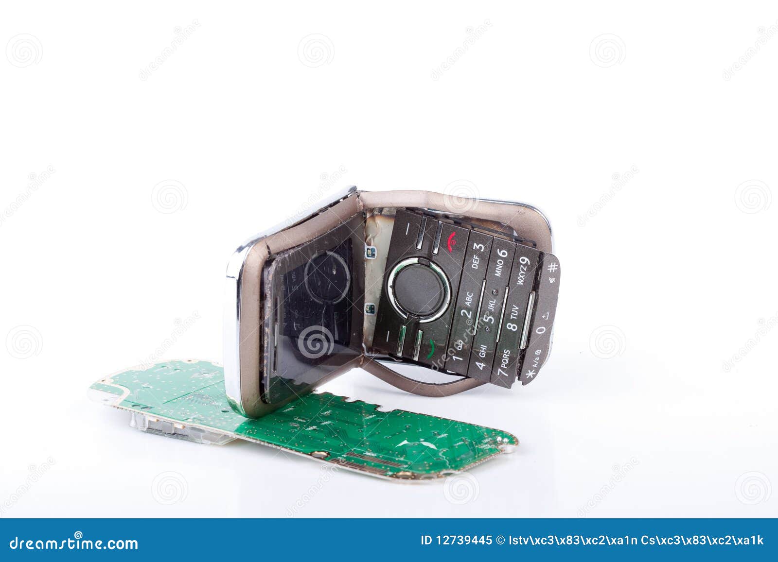 Broken mobile phone stock image. Image of network, cellphone - 12739445
