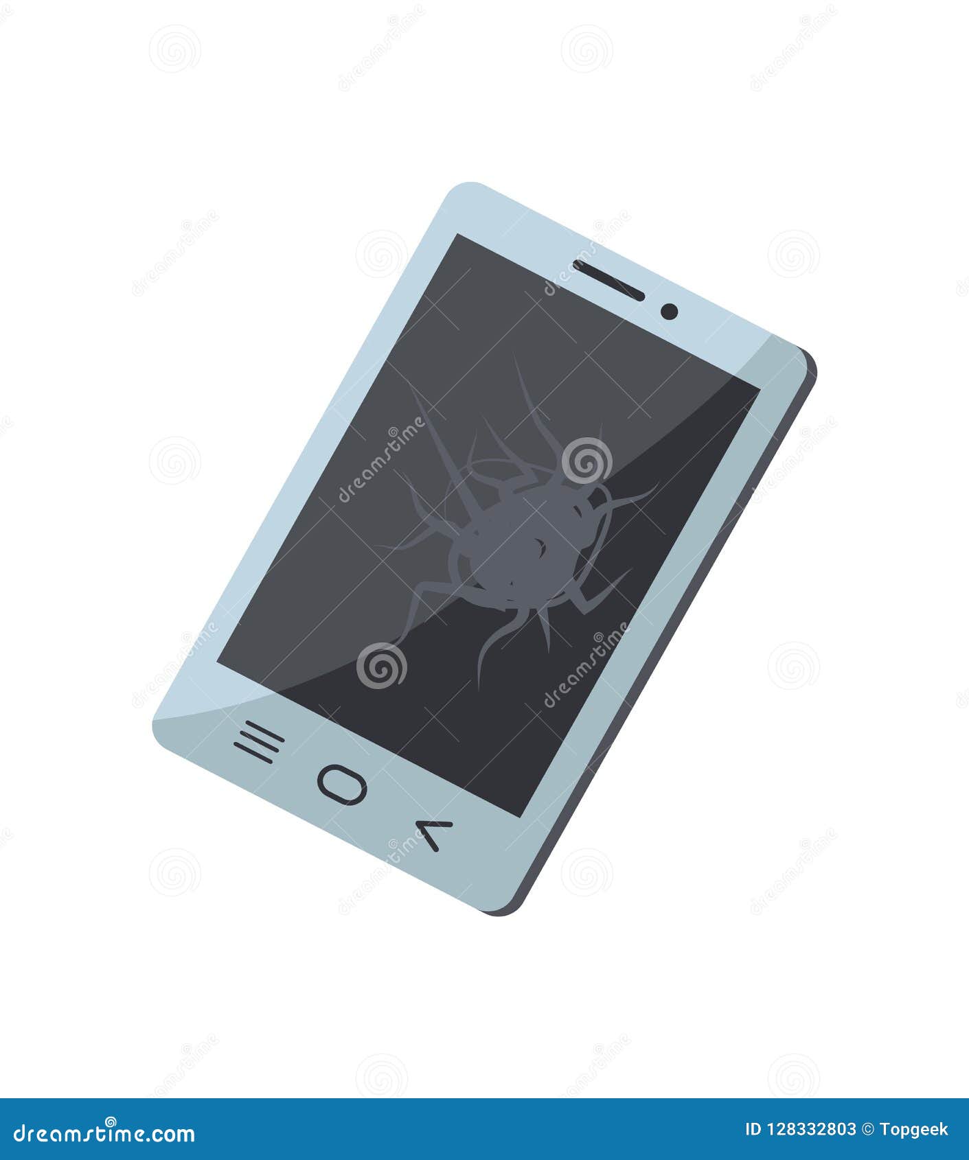 Broken Mobile Phone Object Vector Illustration Stock Vector ...