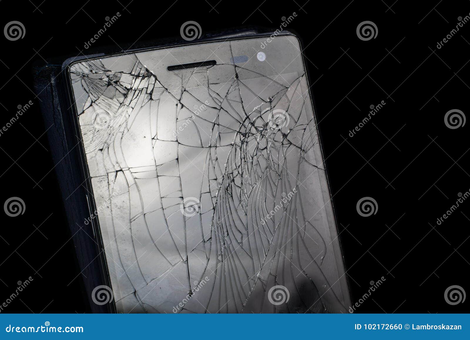 Broken Mobile Screen, Close Up Stock Photo - Image of digital, isolated ...
