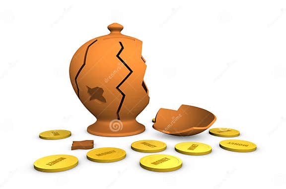 Broken money box stock illustration. Illustration of damage - 22032934