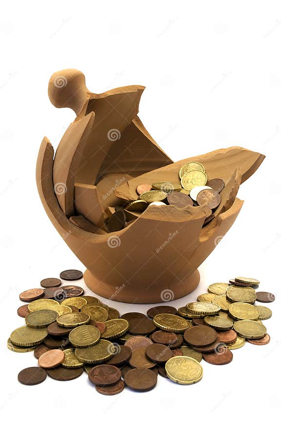 Broken money box stock image. Image of isolated, euro - 8189041
