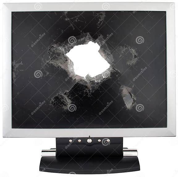Broken monitor stock photo. Image of demolishing, screen - 14245088