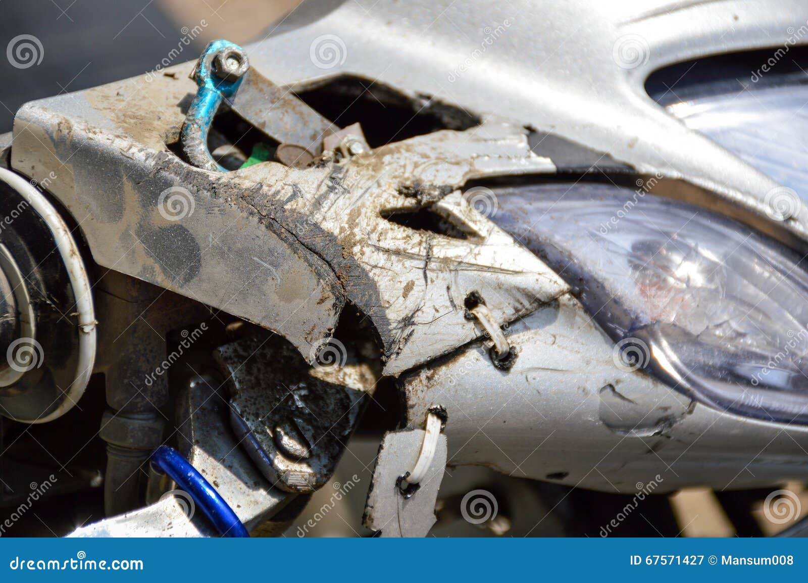 Broken Motorcycle stock image. Image of dirty, motorcycle - 67571427