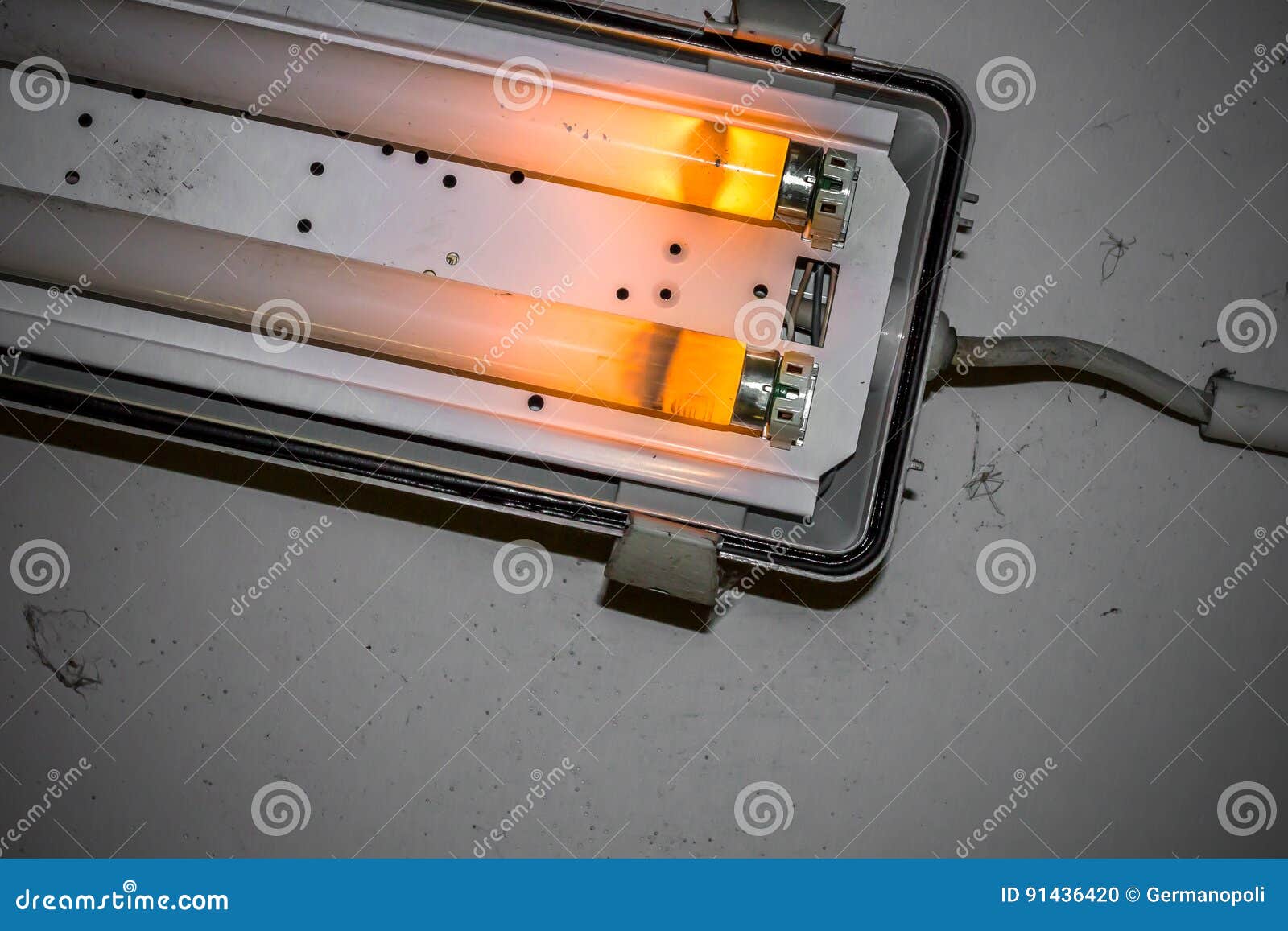 Broken neon lamp stock photo. Image of electricity, burned - 91436420