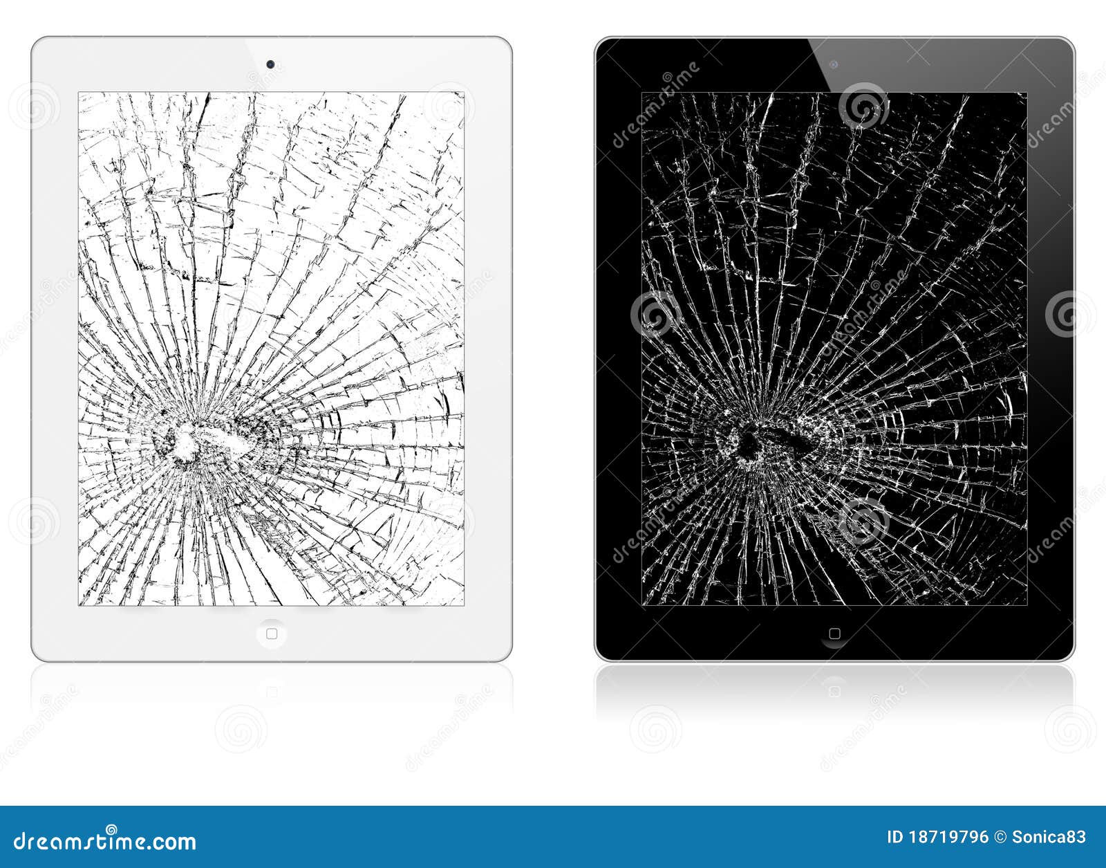 Broken new Apple iPad 2 editorial photo. Illustration of display - 18719796