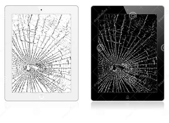 Broken new Apple iPad 2 editorial photo. Illustration of display - 18719796