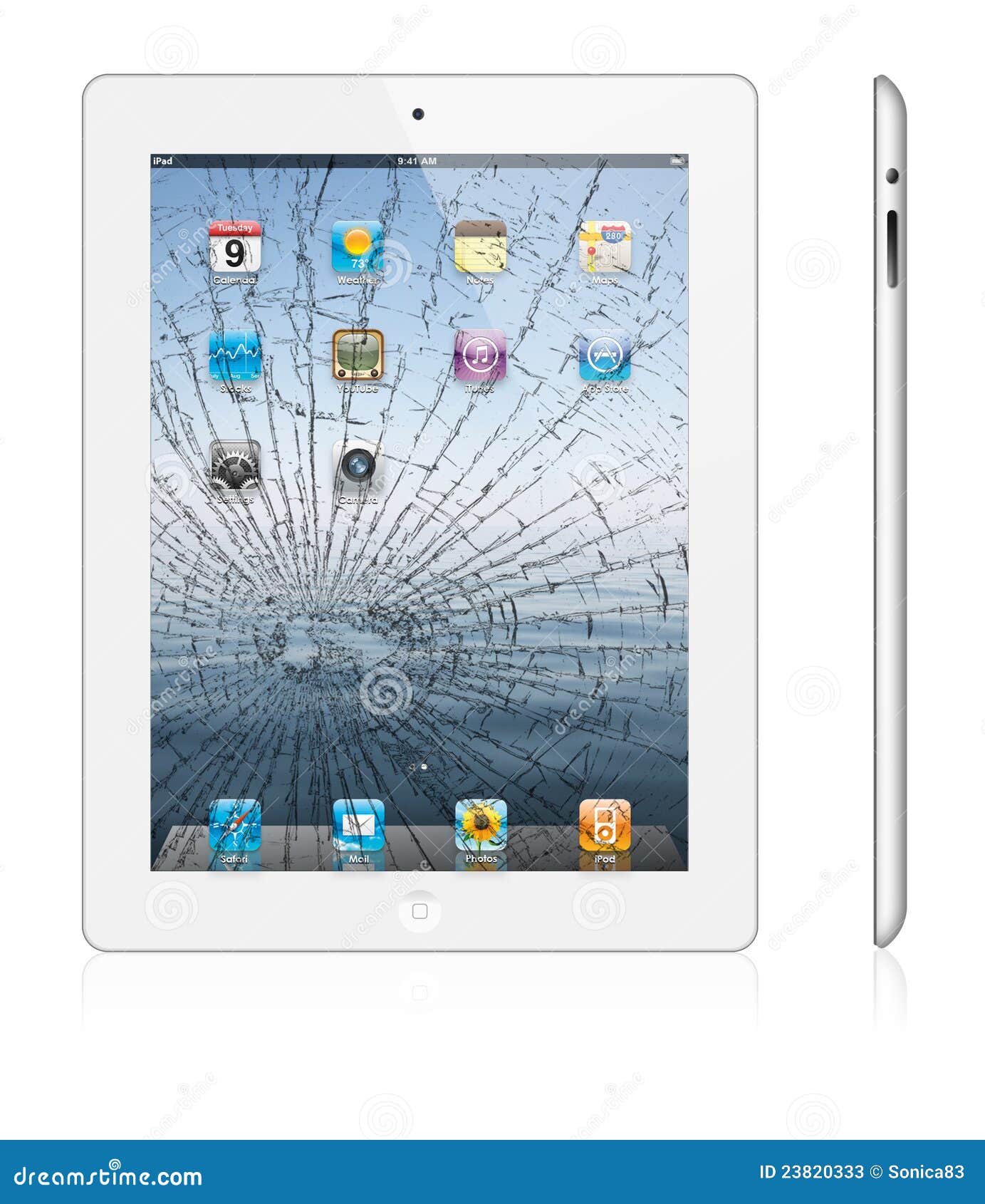 Broken New Apple IPad 3 White Version Editorial Stock Photo - Image ...