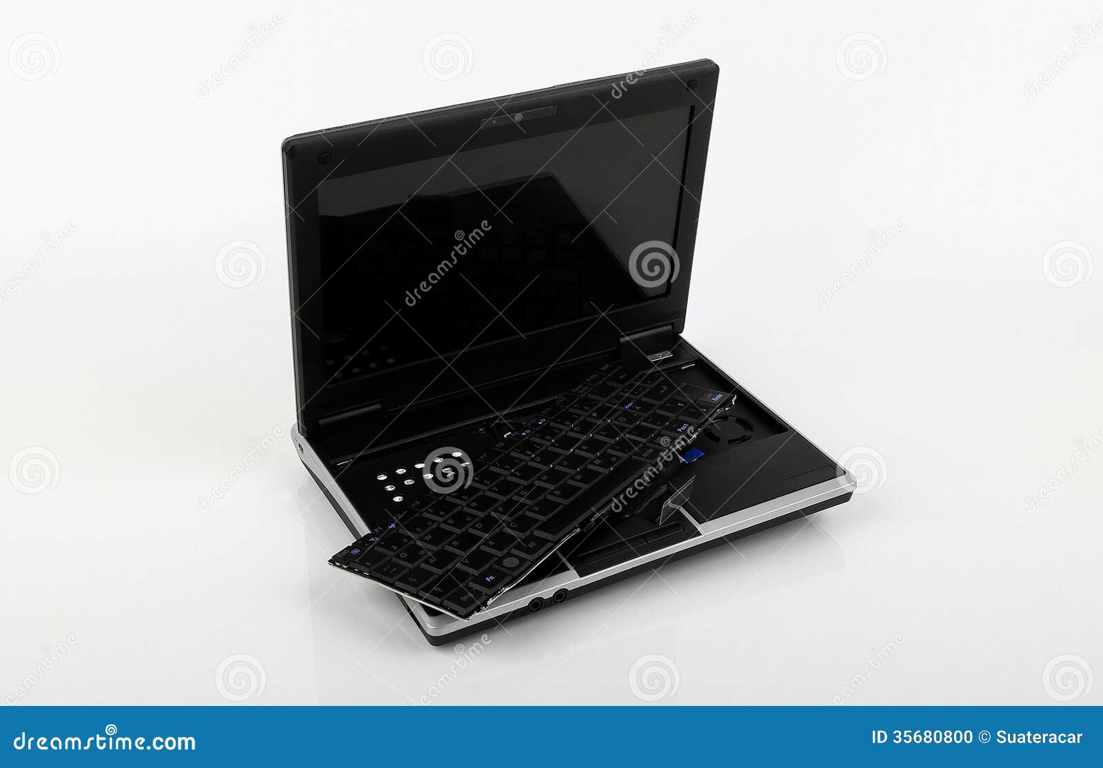 Broken notebook stock photo. Image of mobile, equipment - 35680800