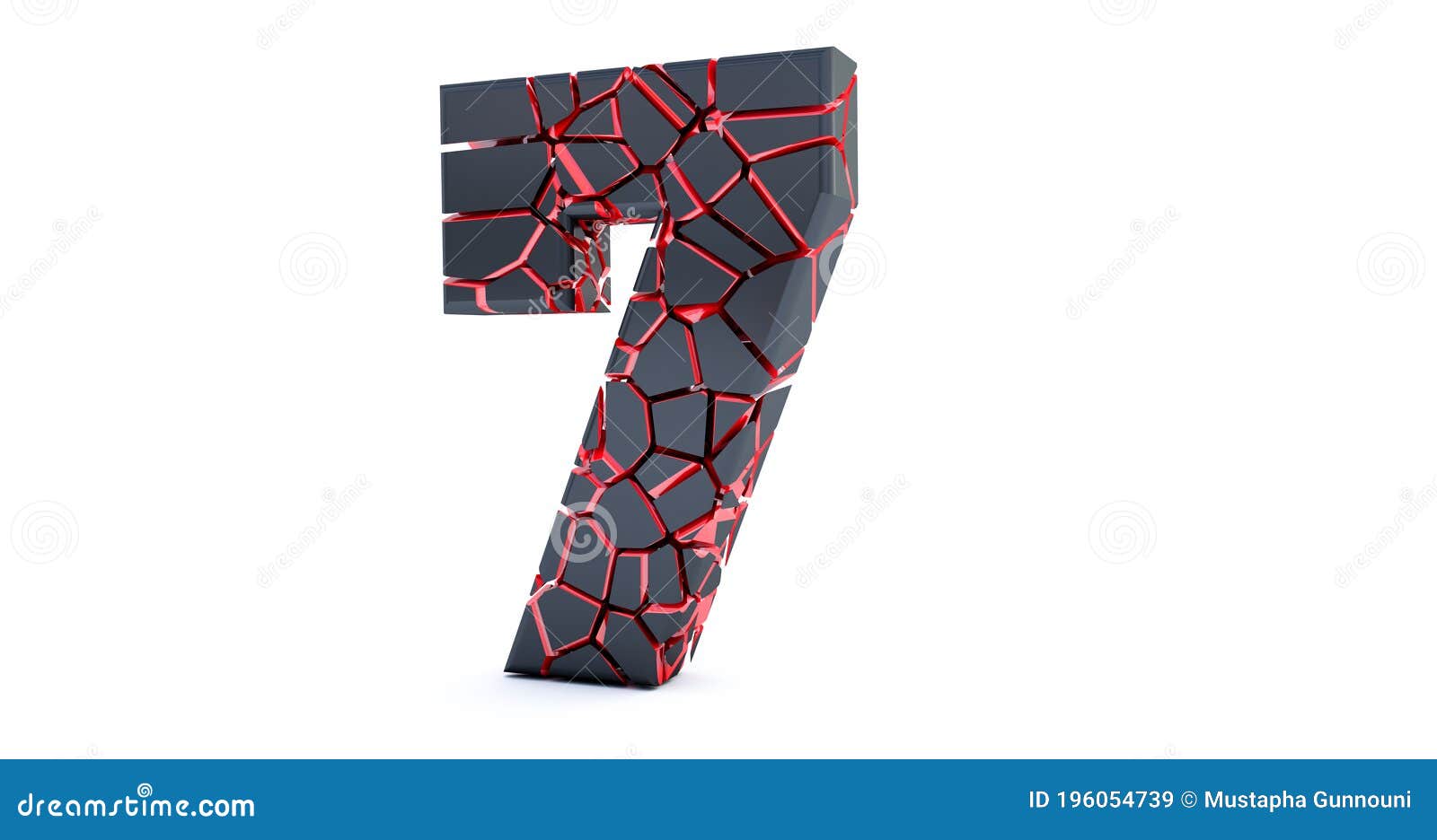 Broken Number Isolated On White Background Number 1. Cracked 3d Number ...