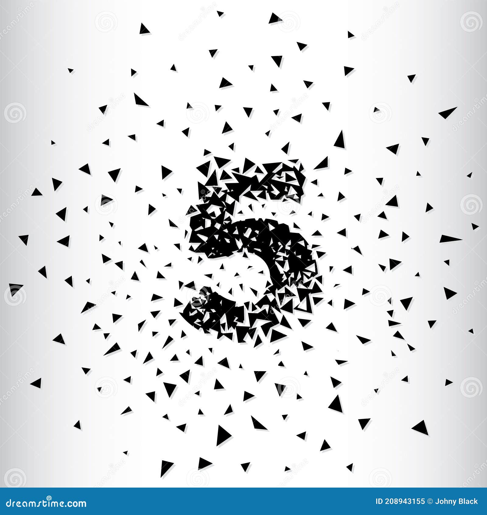 Broken Numbers 5. Explosion Effects. Vector and Illustration. Stock ...