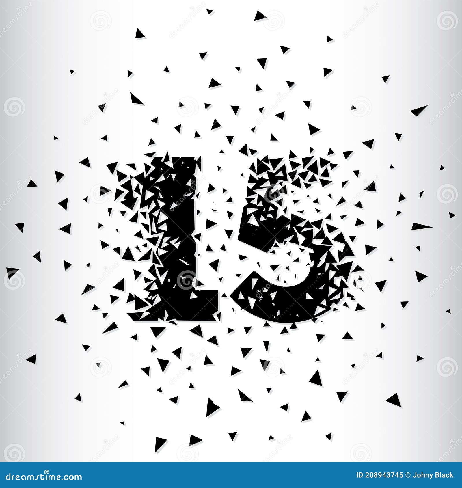 Broken Numbers 15. Explosion Effects. Vector and Illustration. Stock ...