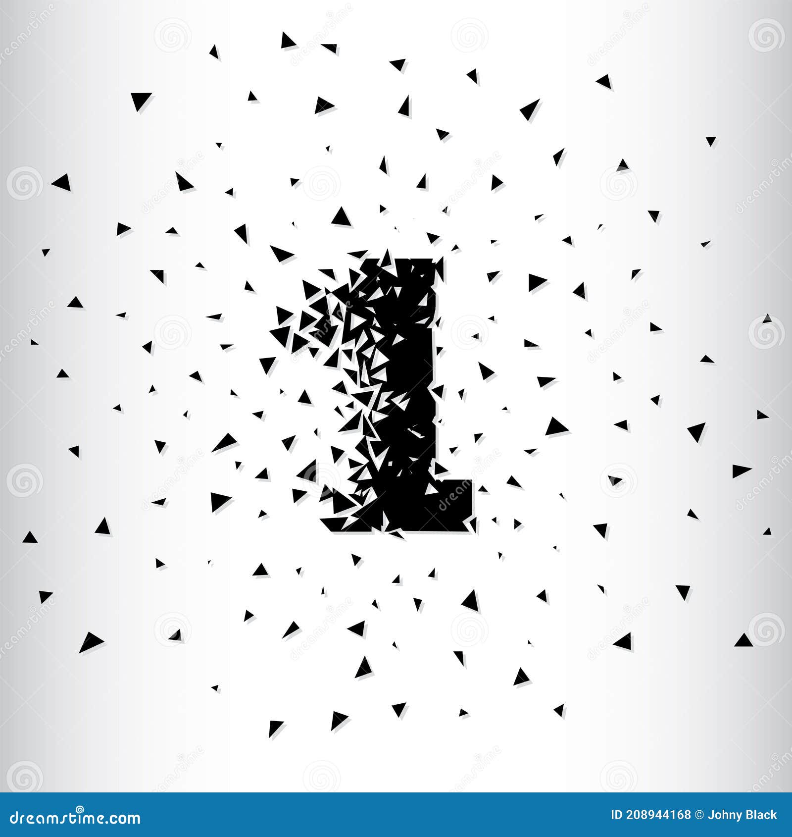 Broken Numbers 1. Explosion Effects. Vector and Illustration. Stock ...