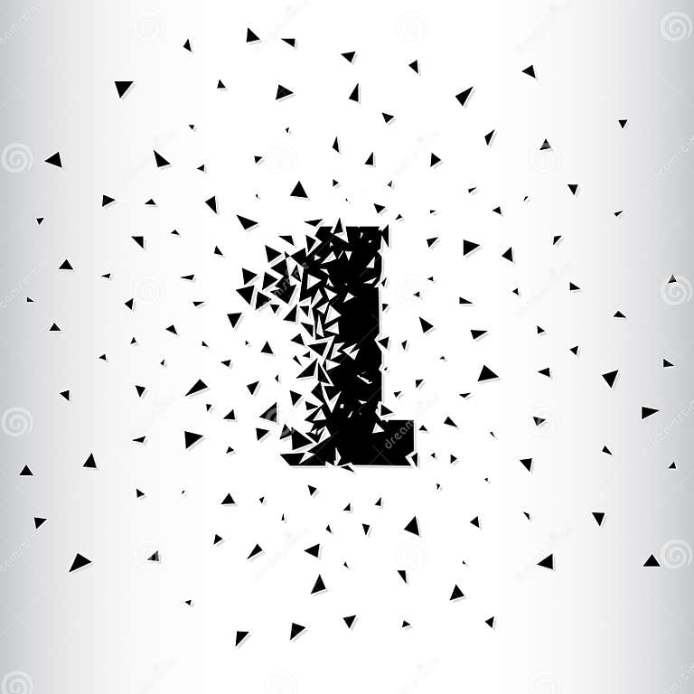 Broken Numbers 1. Explosion Effects. Vector and Illustration. Stock ...