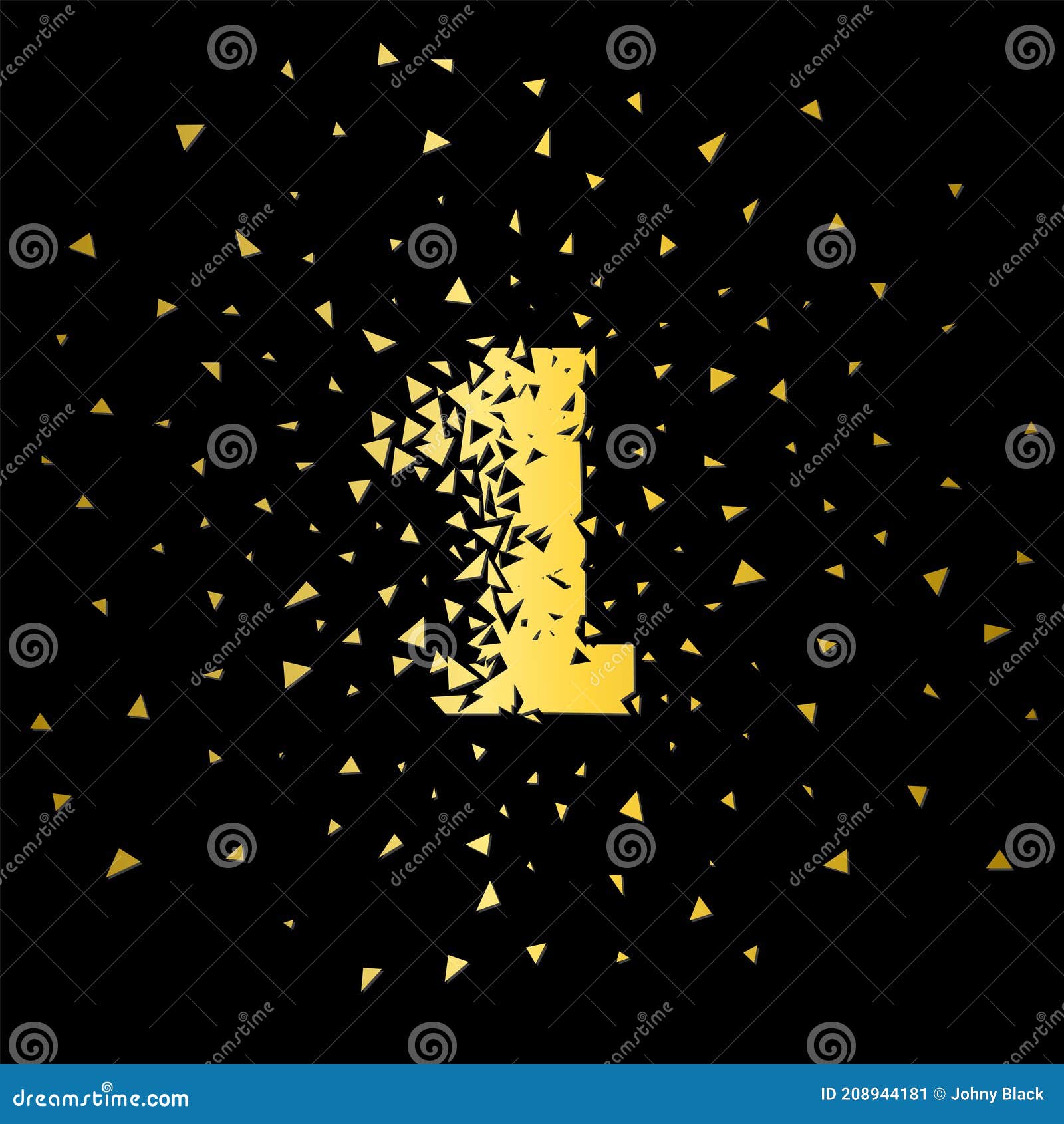 Broken Numbers 1. Explosion Effects. Vector and Illustration. Stock ...
