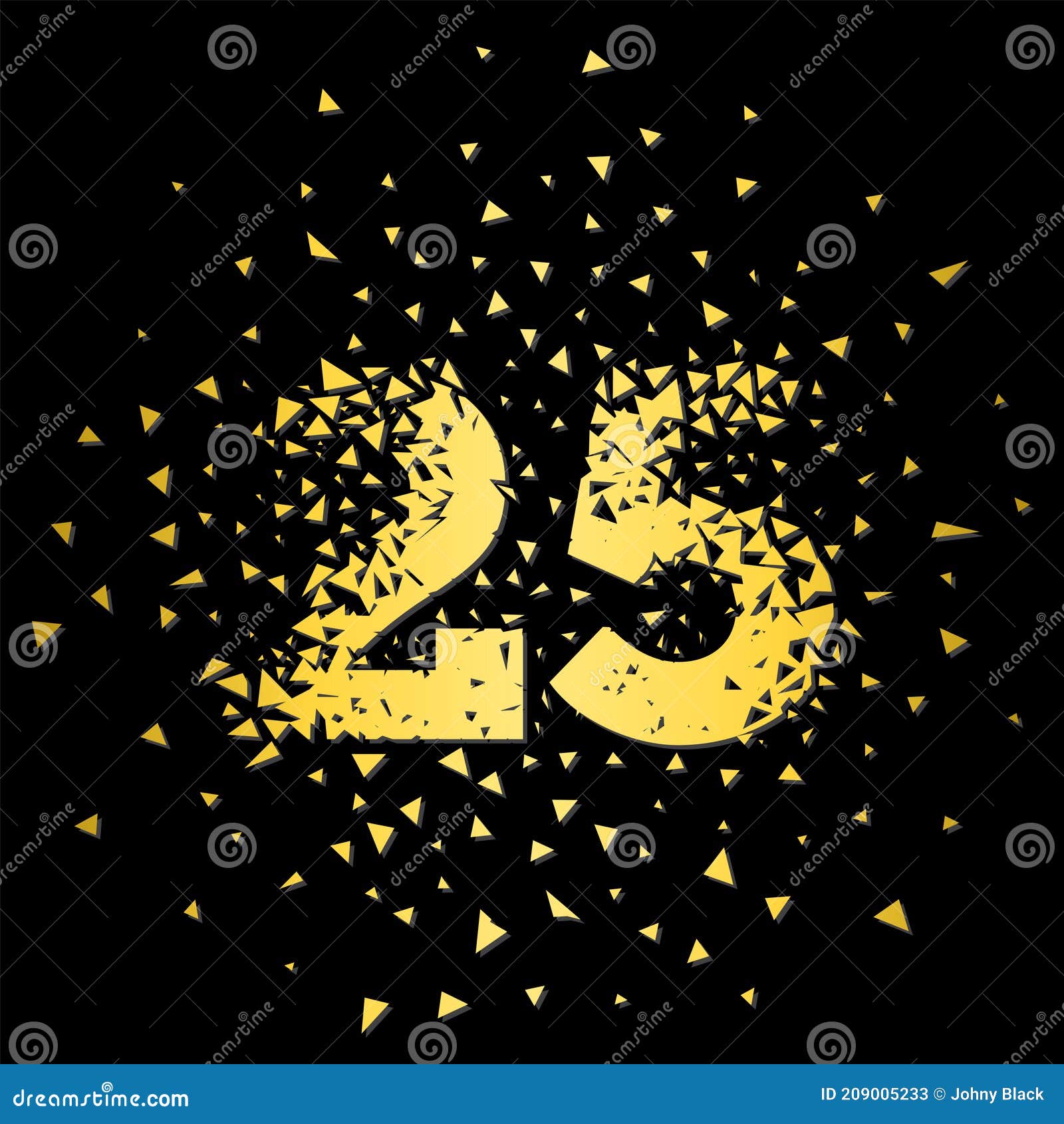 Broken Numbers 25. Explosion Effects. Vector and Illustration. Stock ...