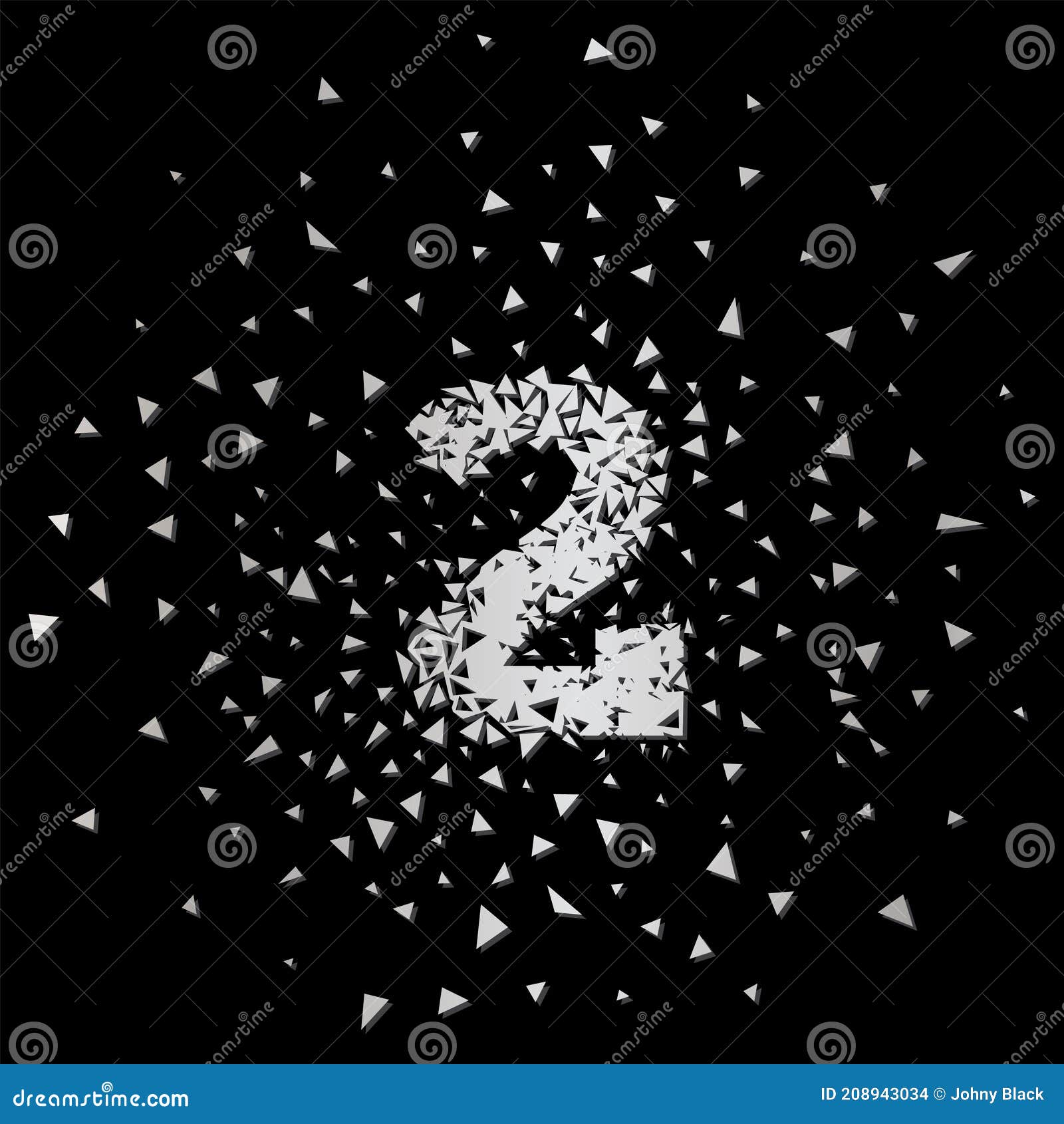 Broken Numbers 2. Explosion Effects. Vector and Illustration. Stock ...