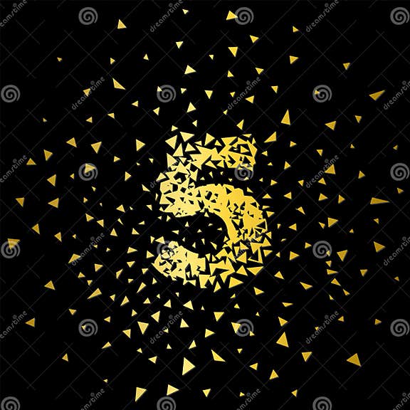 Broken Numbers 5. Explosion Effects. Vector and Illustration. Stock ...