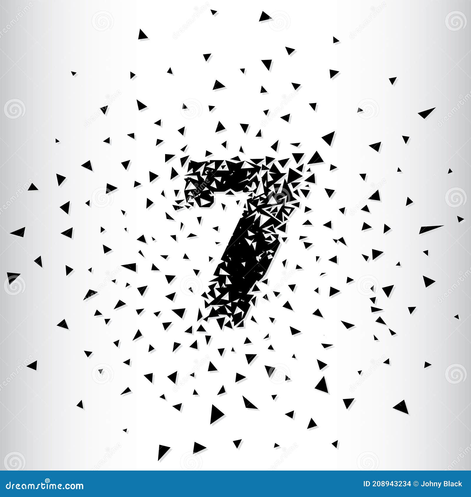 Broken Numbers 7. Explosion Effects. Vector and Illustration. Stock ...