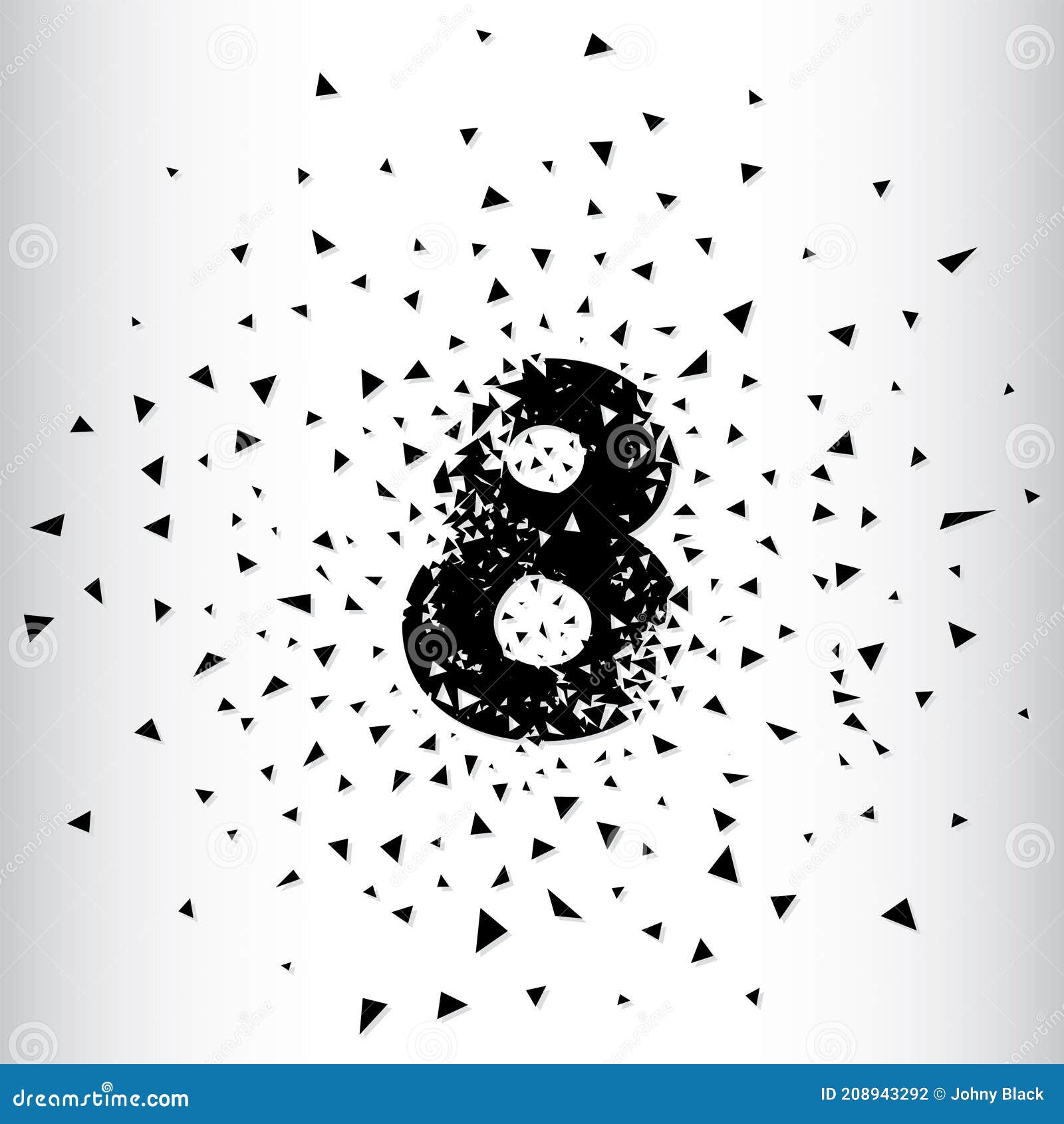 Broken Numbers 8. Explosion Effects. Vector and Illustration. Stock ...