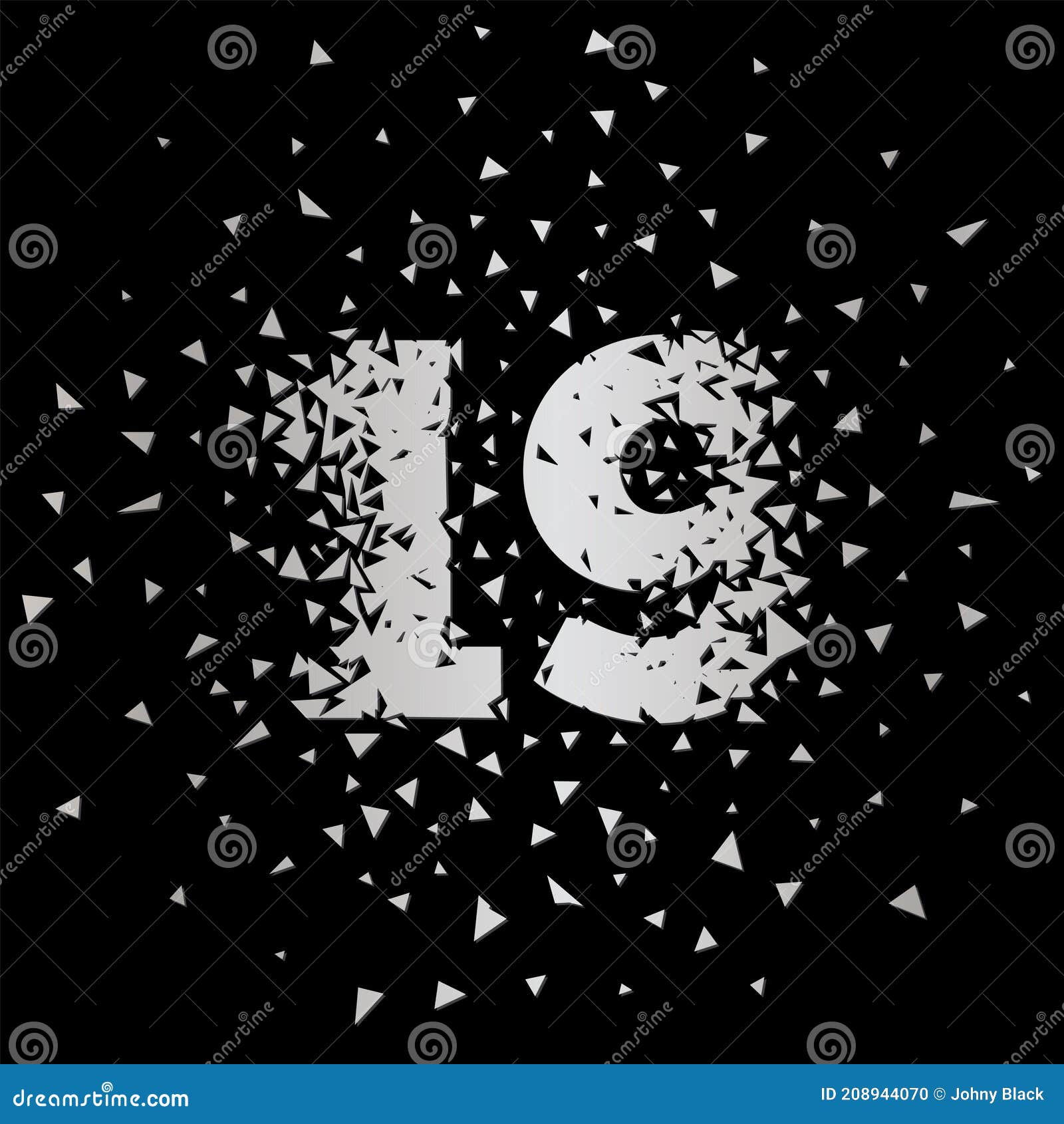 Broken Numbers 19. Explosion Effects. Vector and Illustration. Stock ...