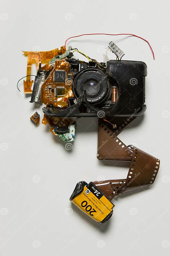 Broken Obsolete Film Camera Stock Image - Image of obsolete, plastic ...