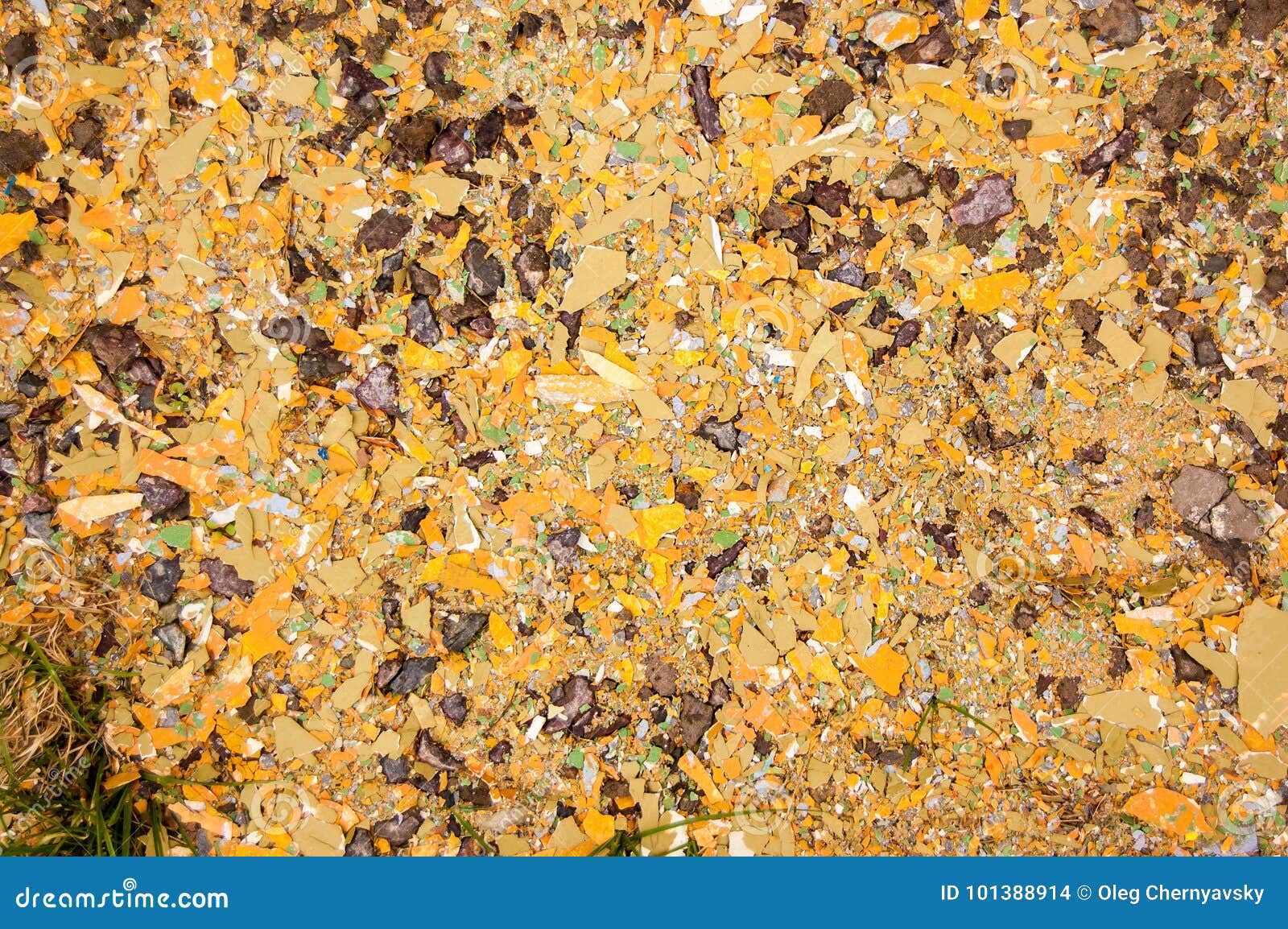 Broken Off Pieces of Paint Lying on the Surface in a Jazzy Mess Stock ...