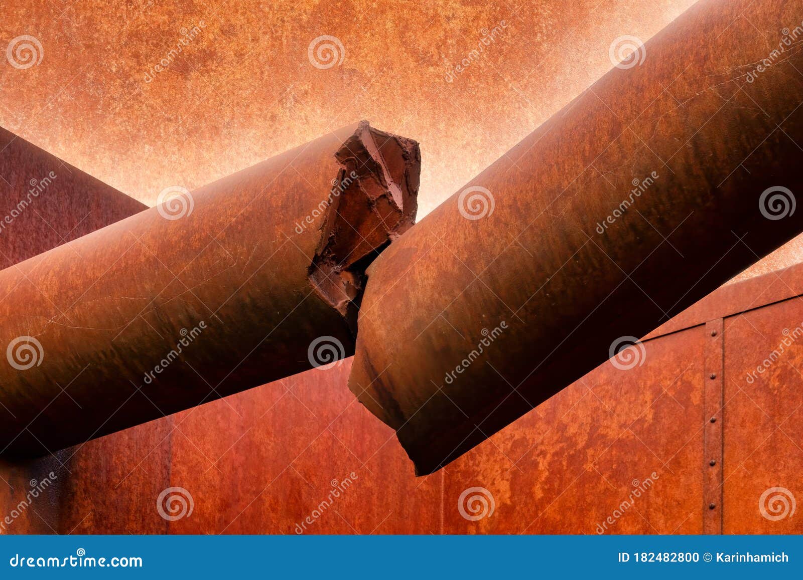 Broken Off Rust-coloured Concrete Column on a Facade Stock Photo ...