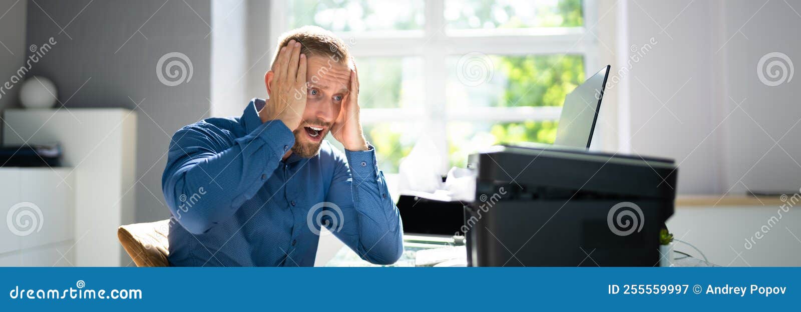 Broken Office Printer stock image. Image of difficulty - 255559997