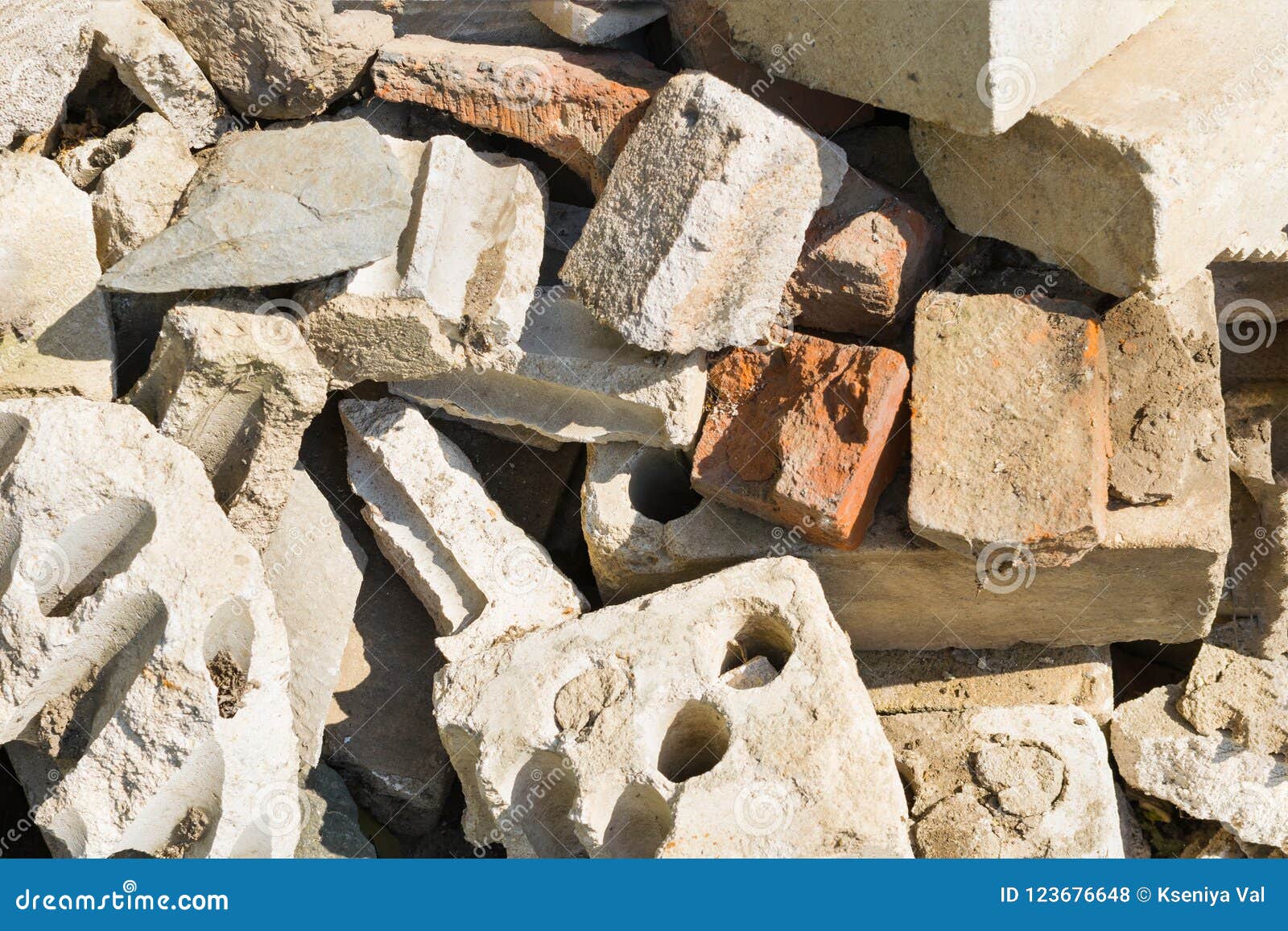 Broken Old Brick with Remains of the Foundation on the Site of the ...