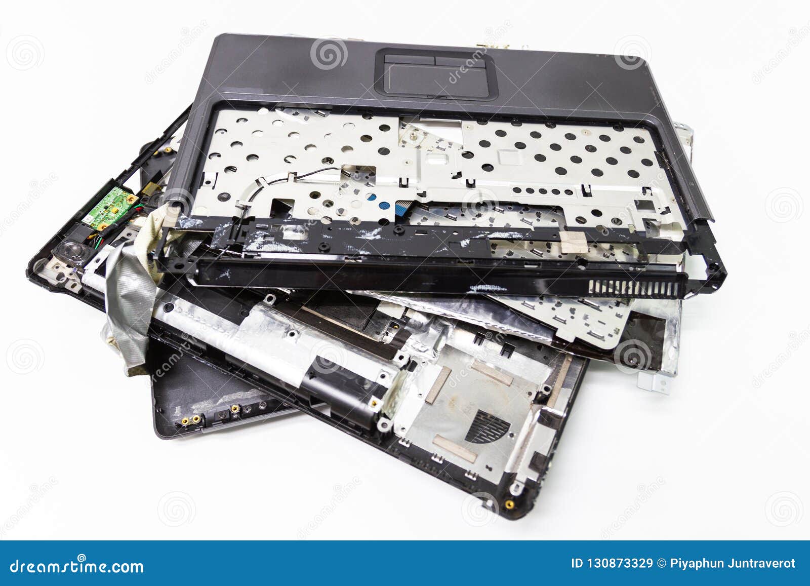 A Broken Old Computer Laptop and Notebook Crash Stock Image - Image of ...