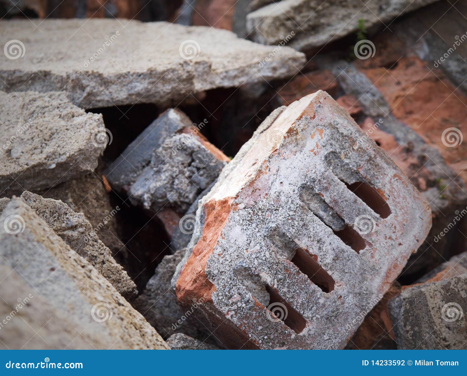Broken Old Construction Material Stock Photo - Image of recycle, brick ...
