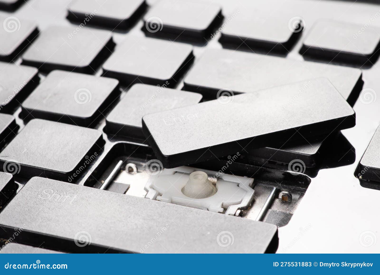 A Broken Old Laptop Keyboard Close Up Stock Image - Image of demolished ...